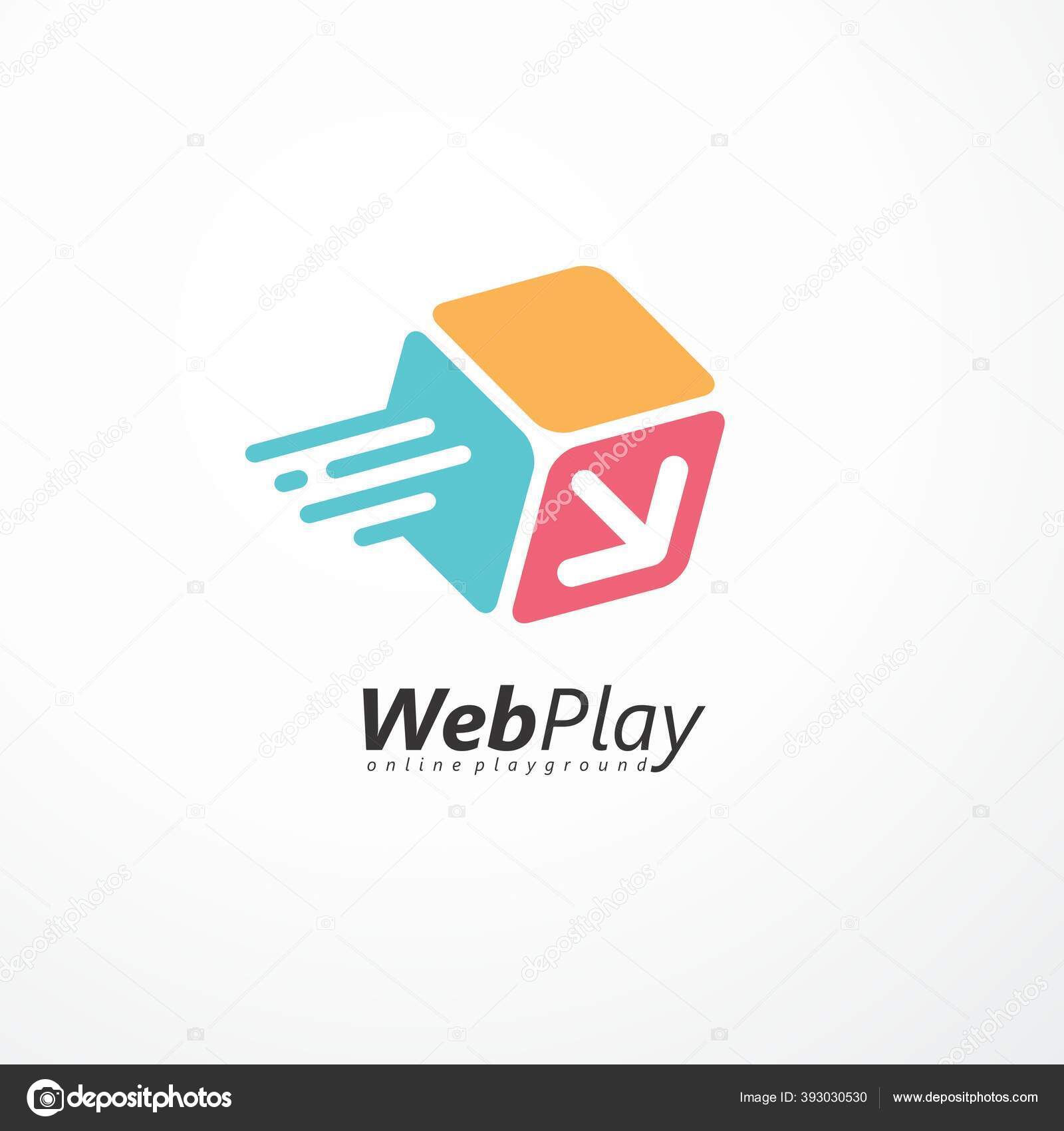 Web Play Logo Design Made Internet Fun Abstract Symbol Concept Stock ...