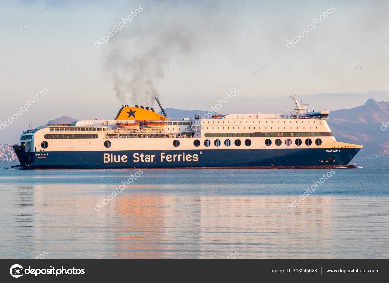 Blue Star Ferries ship – Stock Editorial Photo © khellon #313245628