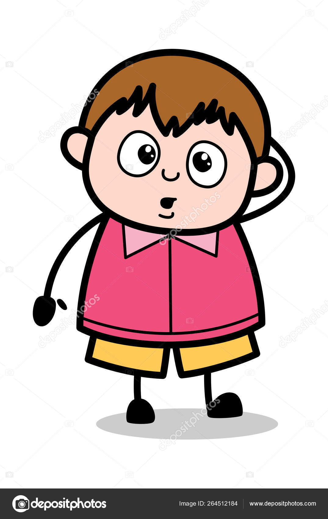 Sentirse culpable - Teenager Cartoon Fat Boy Vector Ilustración Vector ...