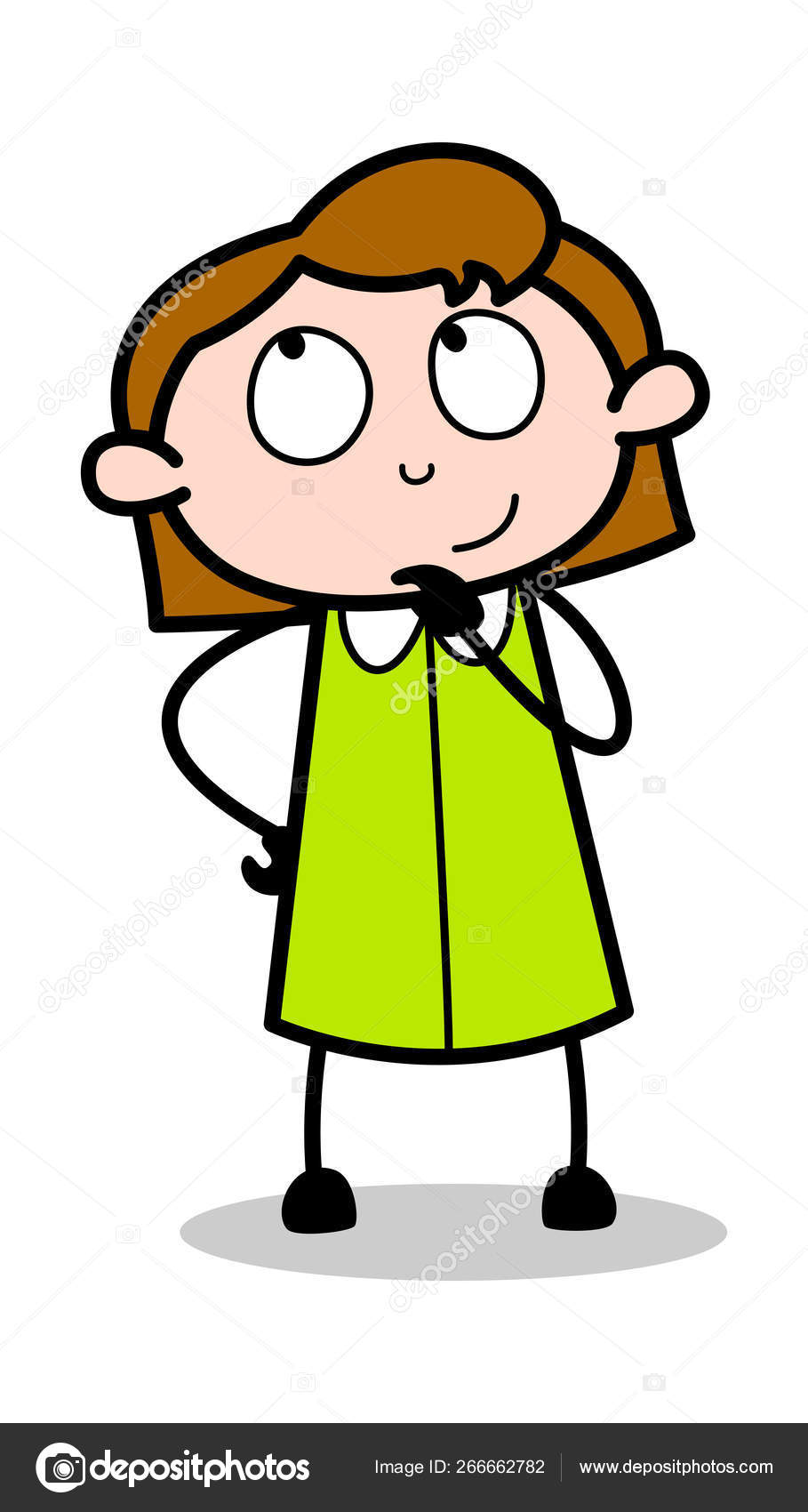 Cute Thinking Face Cartoon