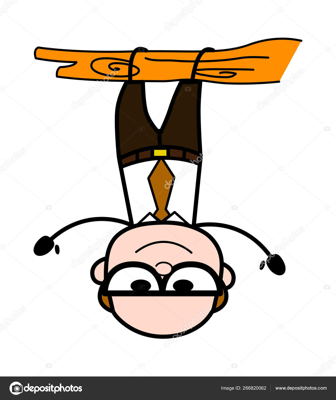 Man Hanging Upside Down Cartoon
