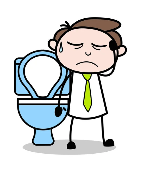 Constipation Problem - Retro Office Girl Employee Cartoon Vector ...