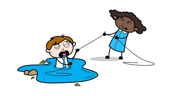 Drowning person imágenes de stock de arte vectorial | Depositphotos