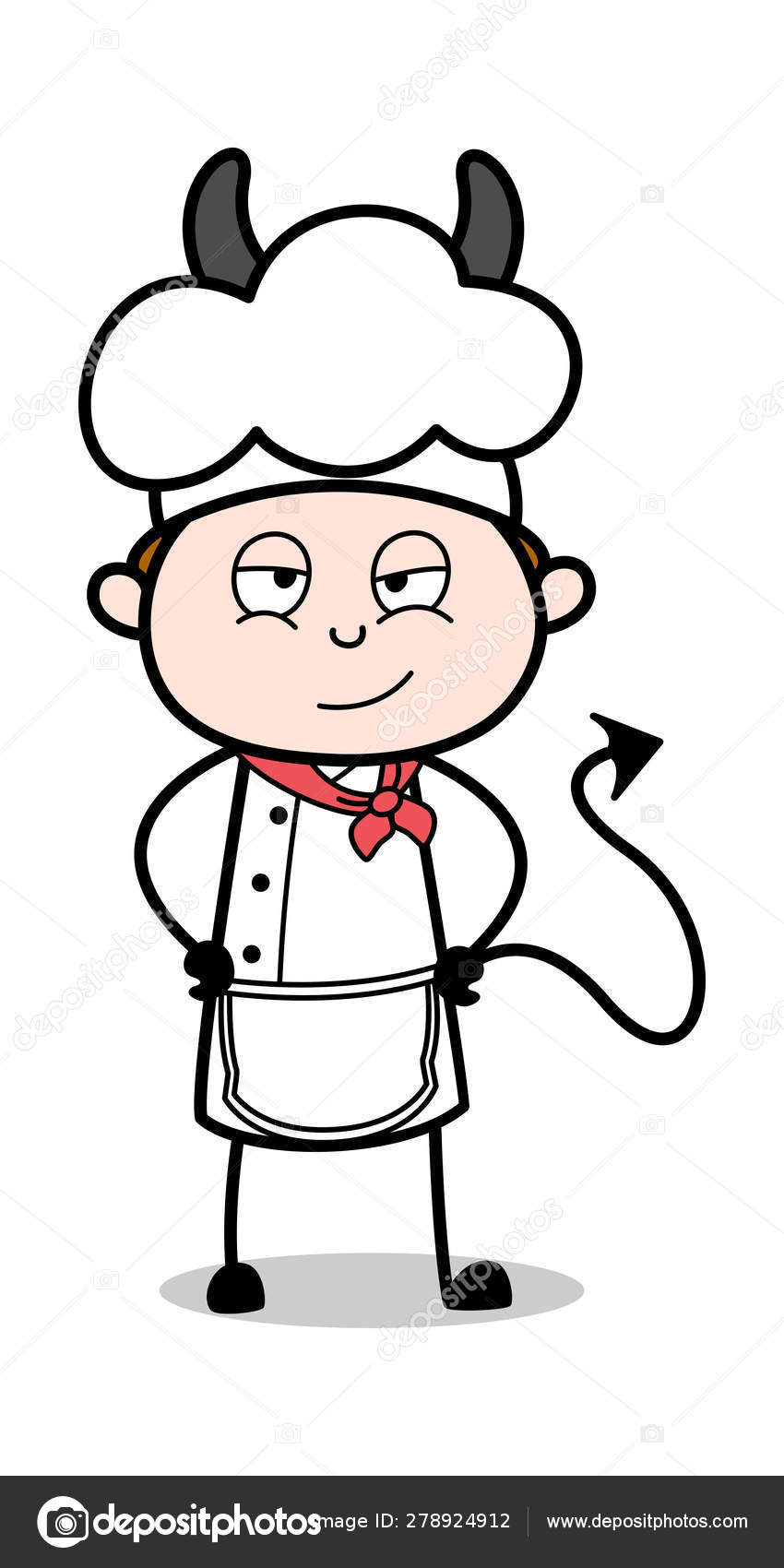 Evil Chef - Serveur de bande dessinée Homme Chef Illustration ...