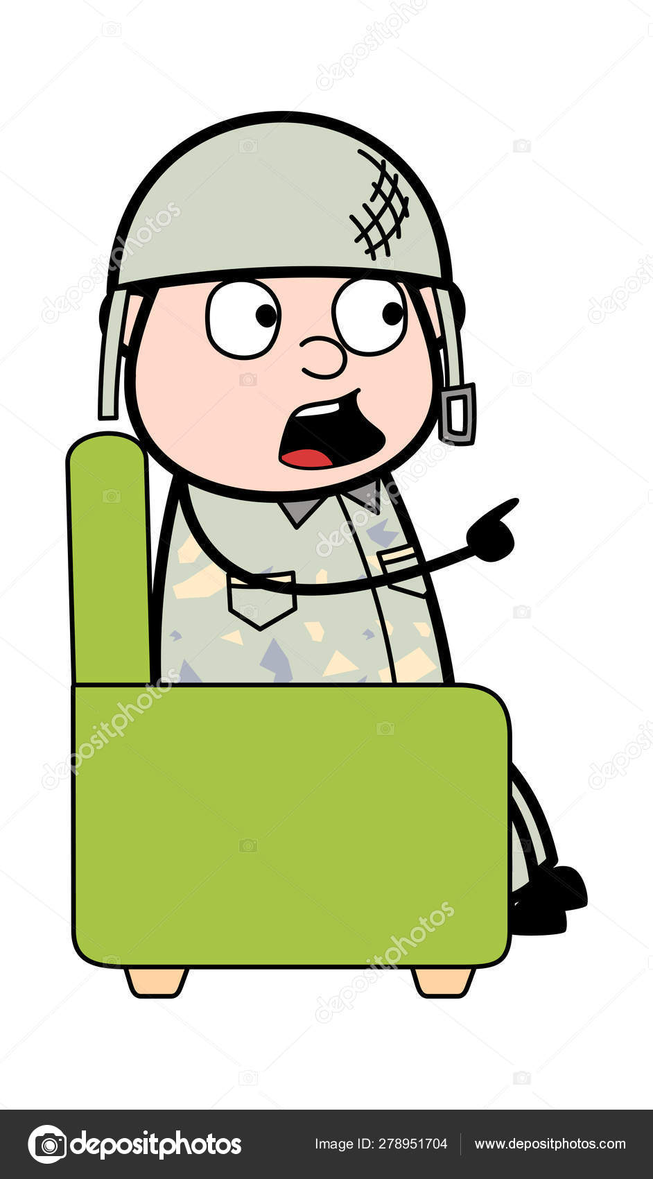 Hand Gesture While Debating - Cute Army Man Cartoon Soldier Vect Stock ...