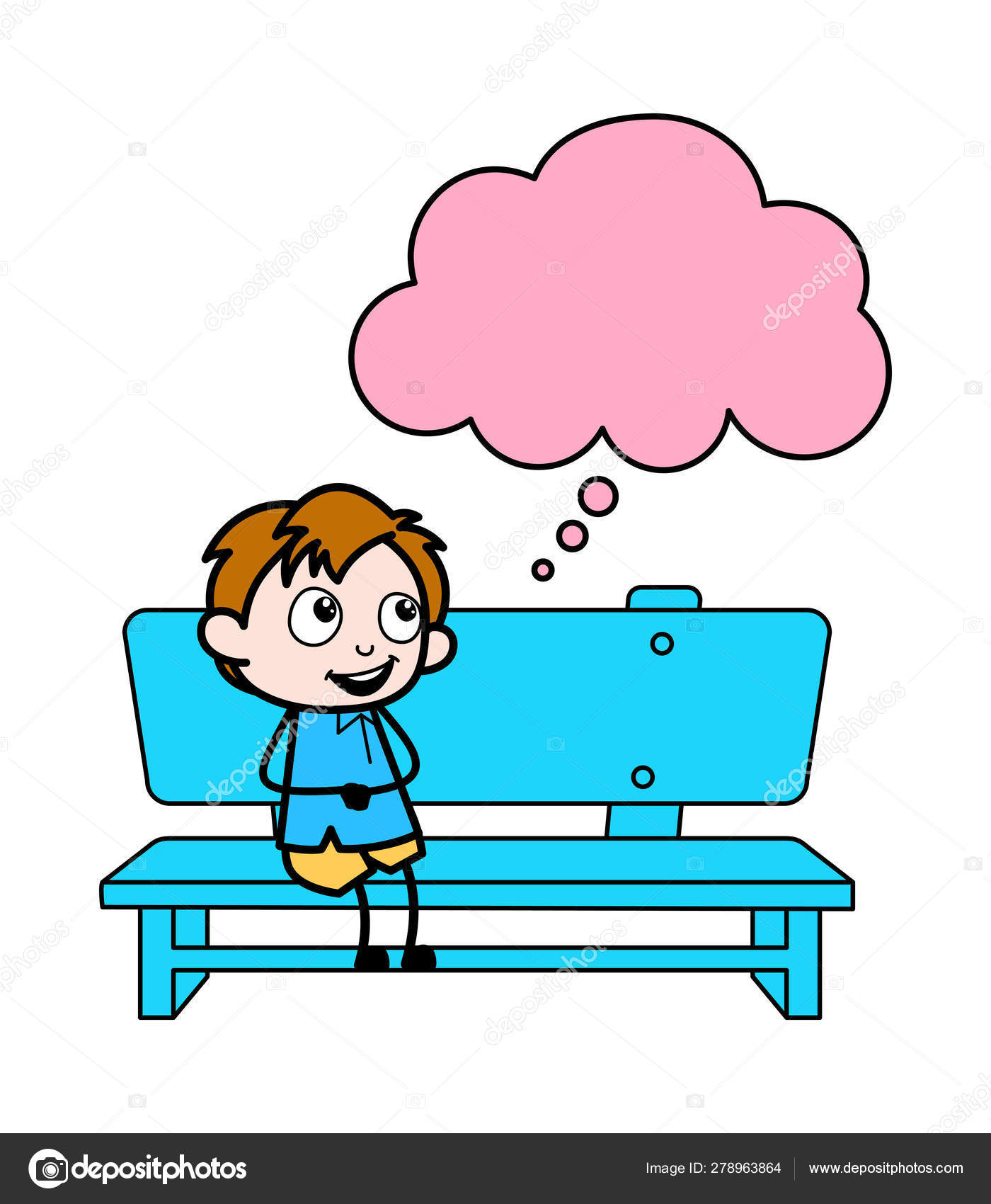 Boy Thinking School Clipart