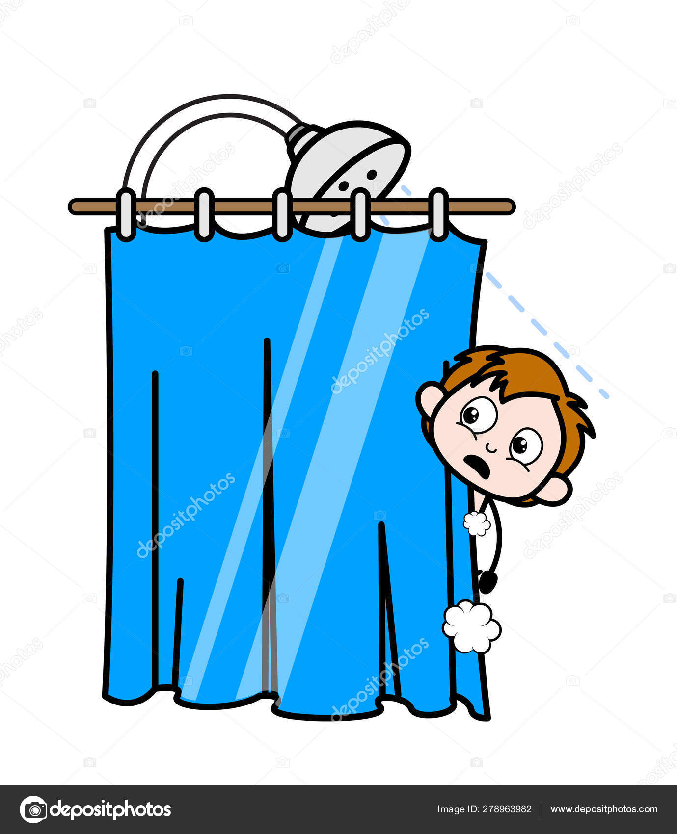 Bathing - School Boy Cartoon Character Vector Illustration Stock Vector ...