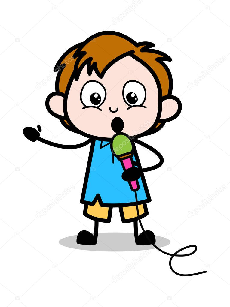 Dar discurso - Ilustración de personaje de dibujos animados de niño de ...