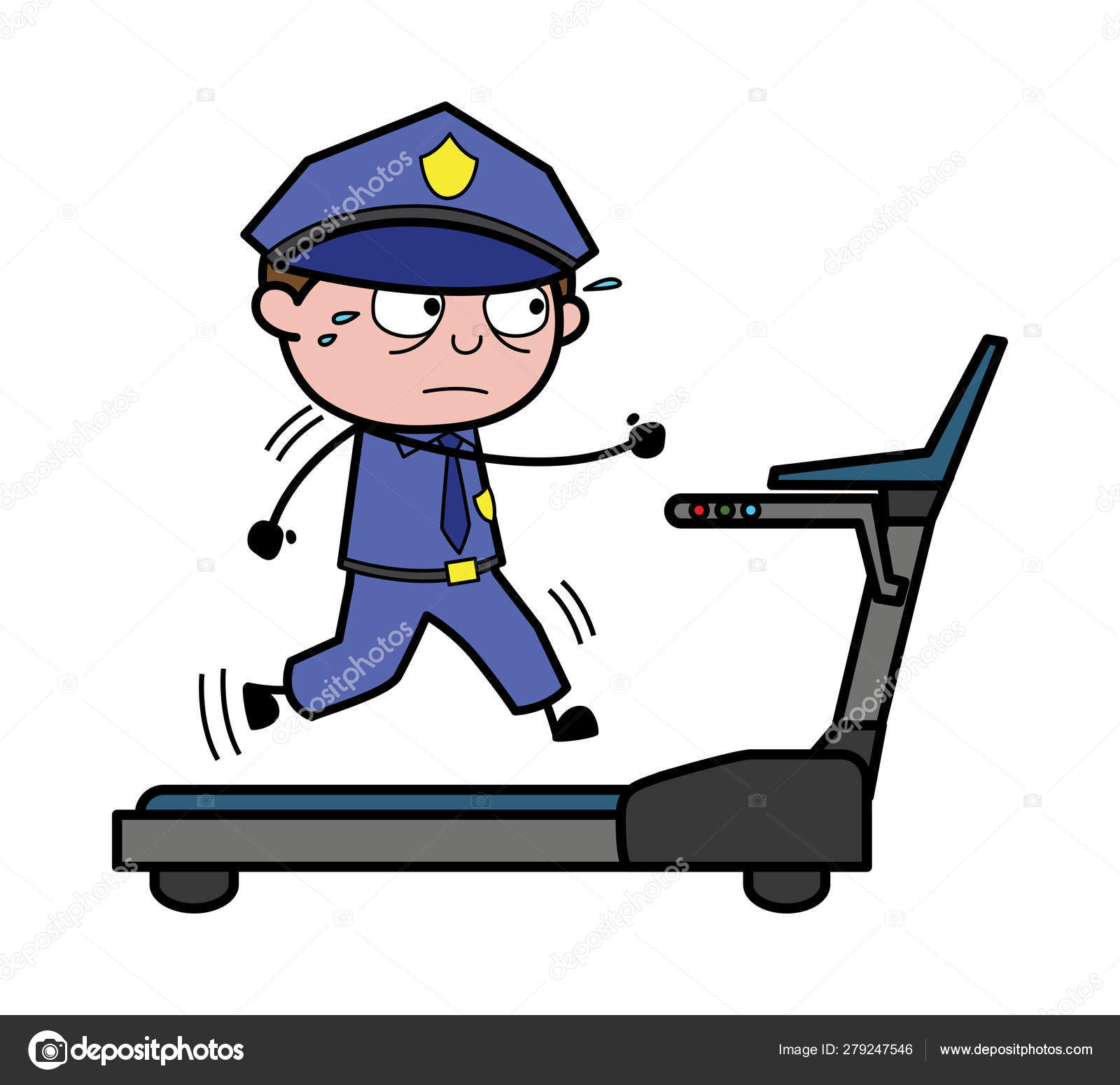 Cartoon Policeman Running