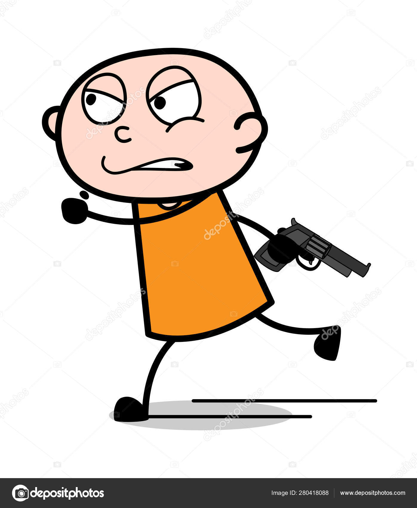 Cartoon Criminal Running
