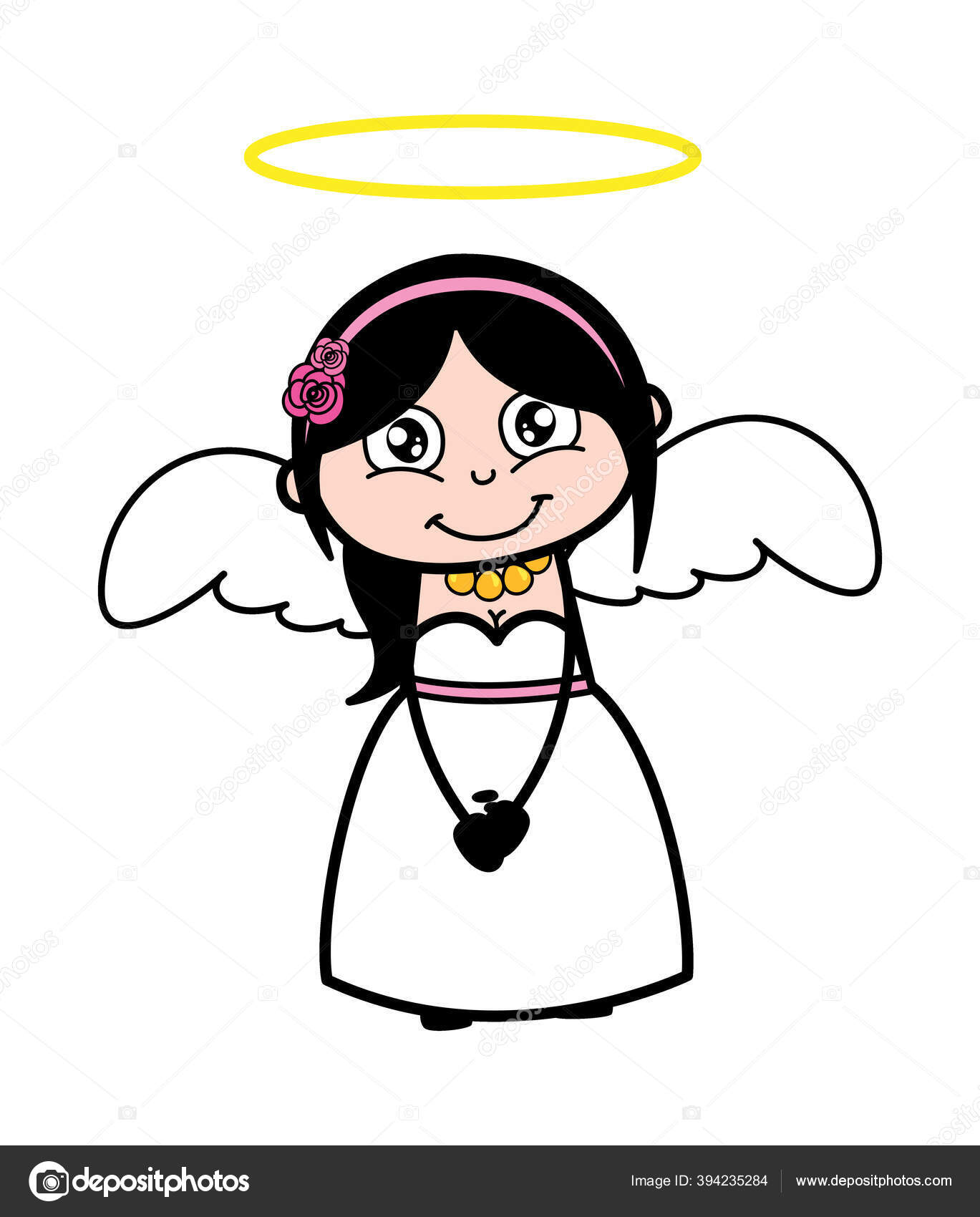Cartoon Bride Angel Costume Stock Vector by ©lineartist 394235284