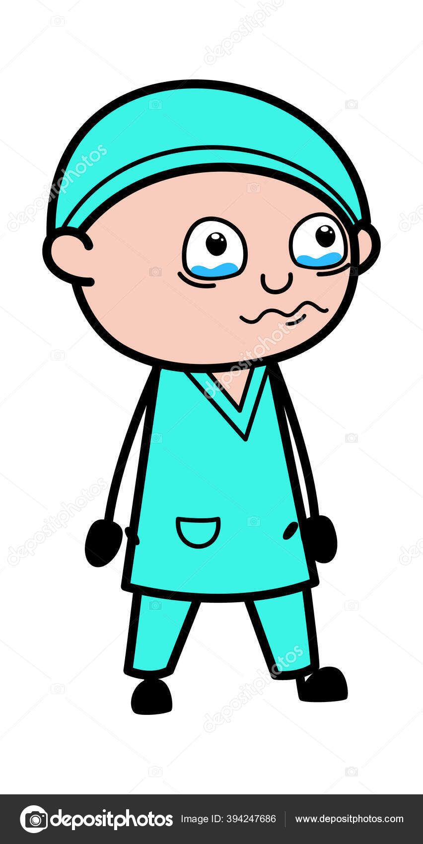 Cartoon Surgeon Crying Illustration Stock Vector by ©lineartist 394247686