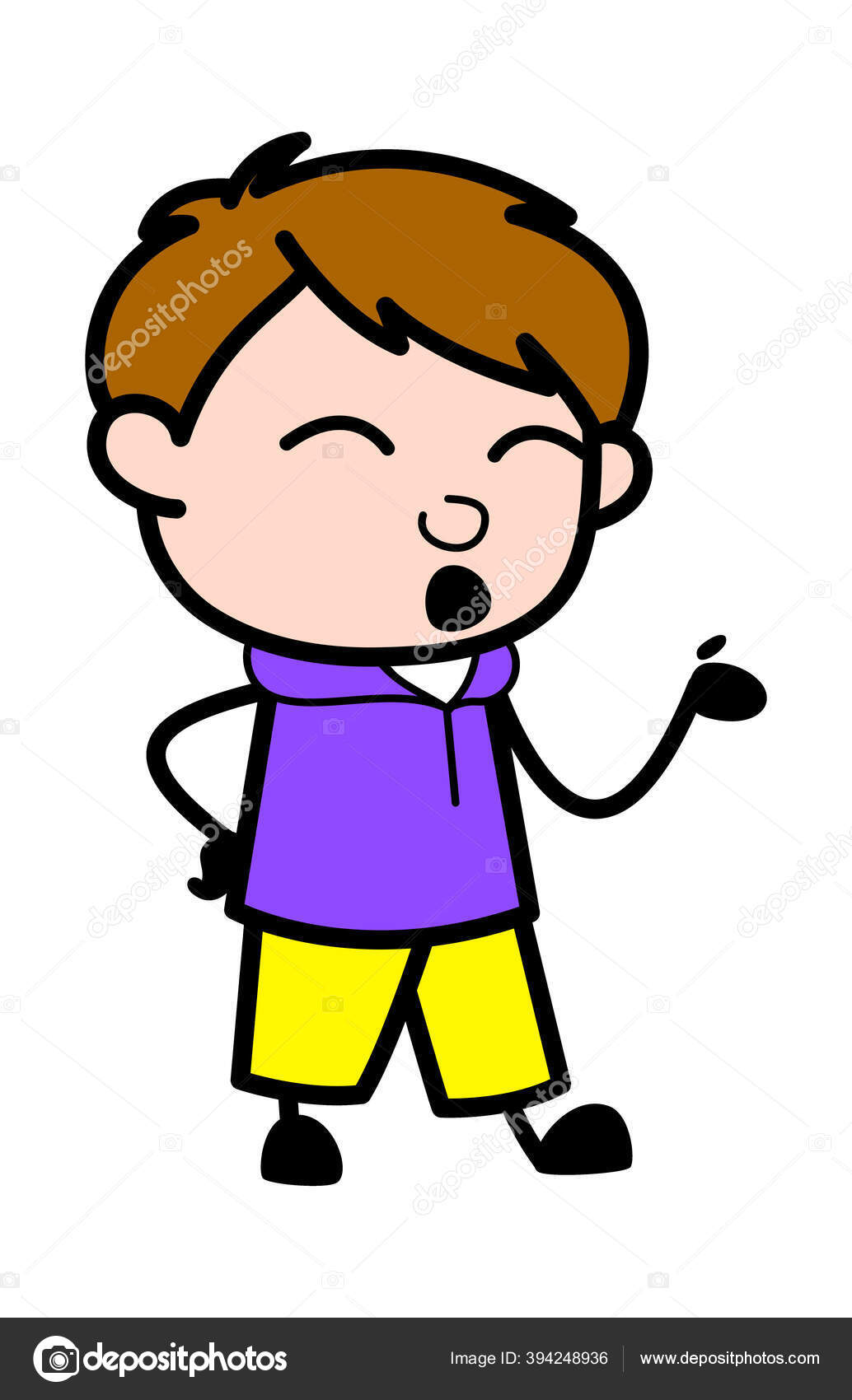 Muchacho Dibujos Animados Hablando Ilustración Vector de stock por ...