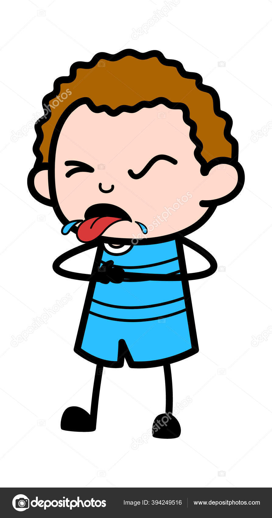 Dibujos Animados Niño Asfixia Ilustración Vector de stock #394249516 de ...