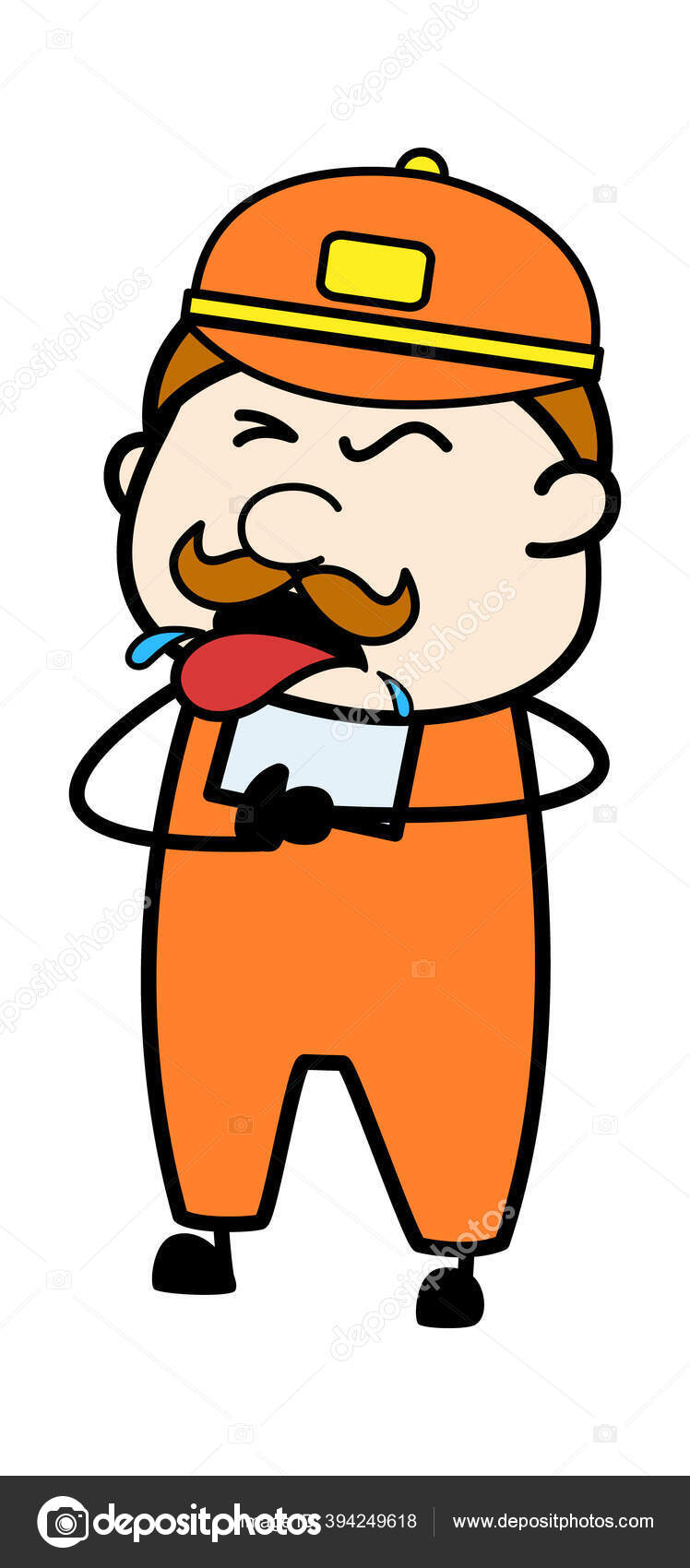 Hombre Entrega Dibujos Animados Asfixia Vector de stock #394249618 de ...