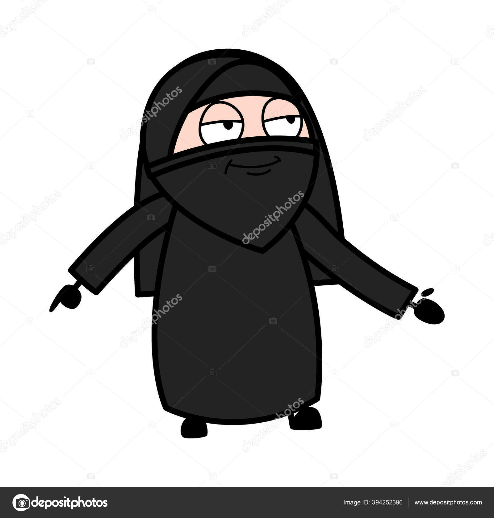 Muslim Woman Expressionless Face Cartoon Stock Vector by ©lineartist ...