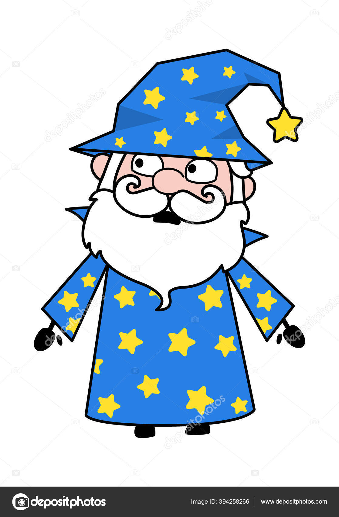 Shocked Wizard Cartoon Illustration Stock Vector by ©lineartist 394258266