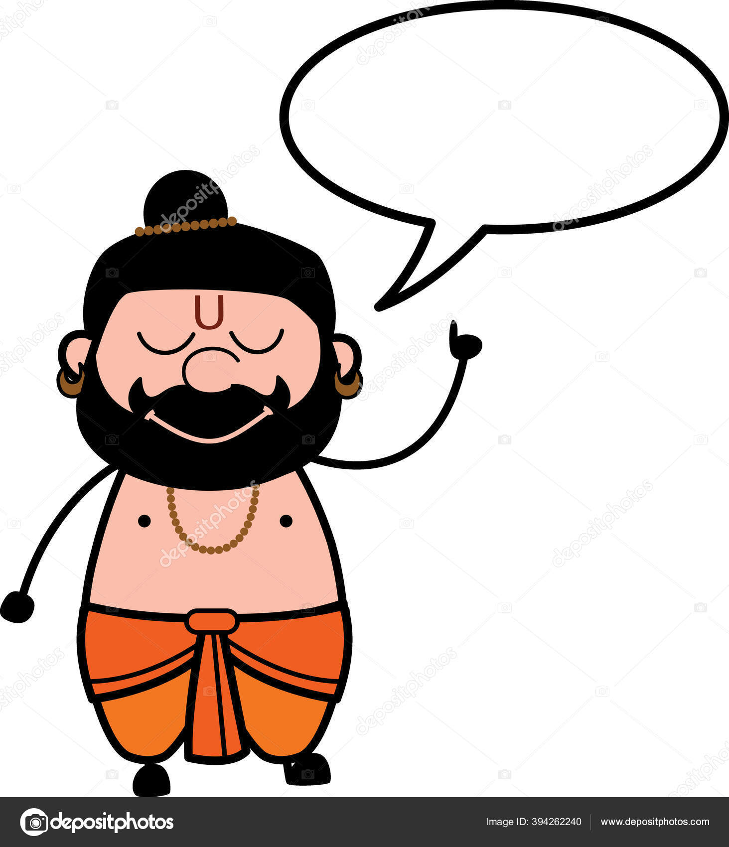 Cartoon Pandit Speech Bubbble Stock Vector by ©lineartist 394262240