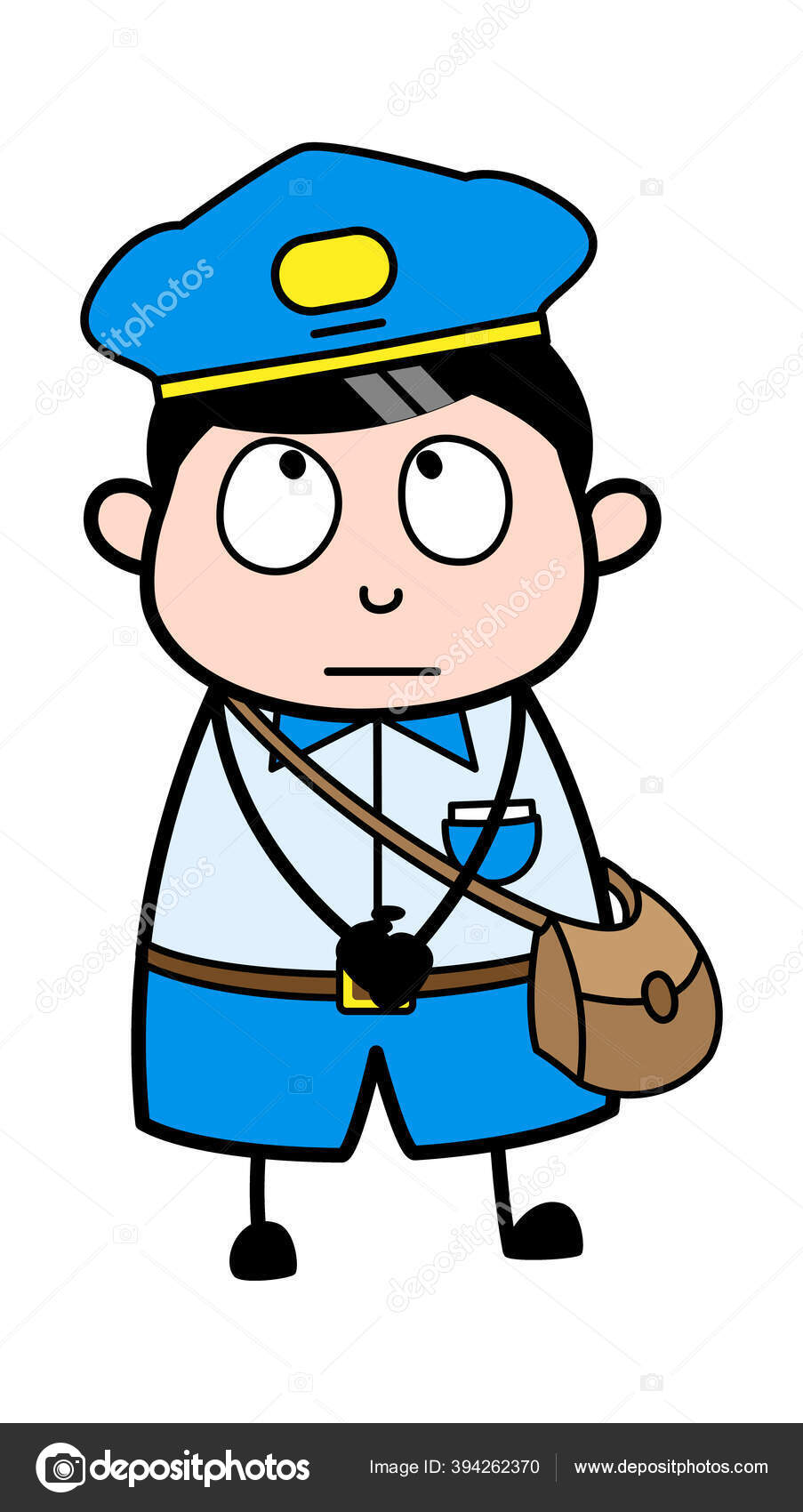 Thinking Postal Worker Cartoon Stock Illustration by ©lineartist #394262370