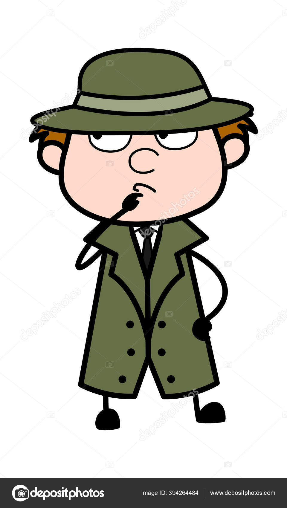 Cartoon Spy Thinking Seriously Stock Vector Image by ©lineartist #394264484