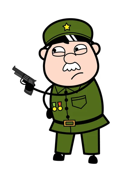 Cartoon Army Soldier Pointing
