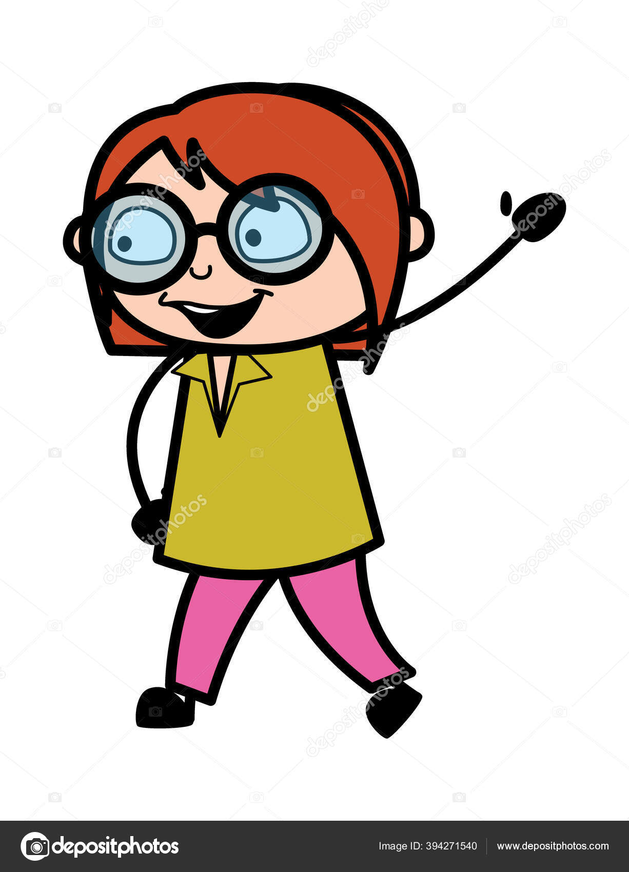 Cartoon Teacher Saying Hello Stock Vector Image by ©lineartist #394271540