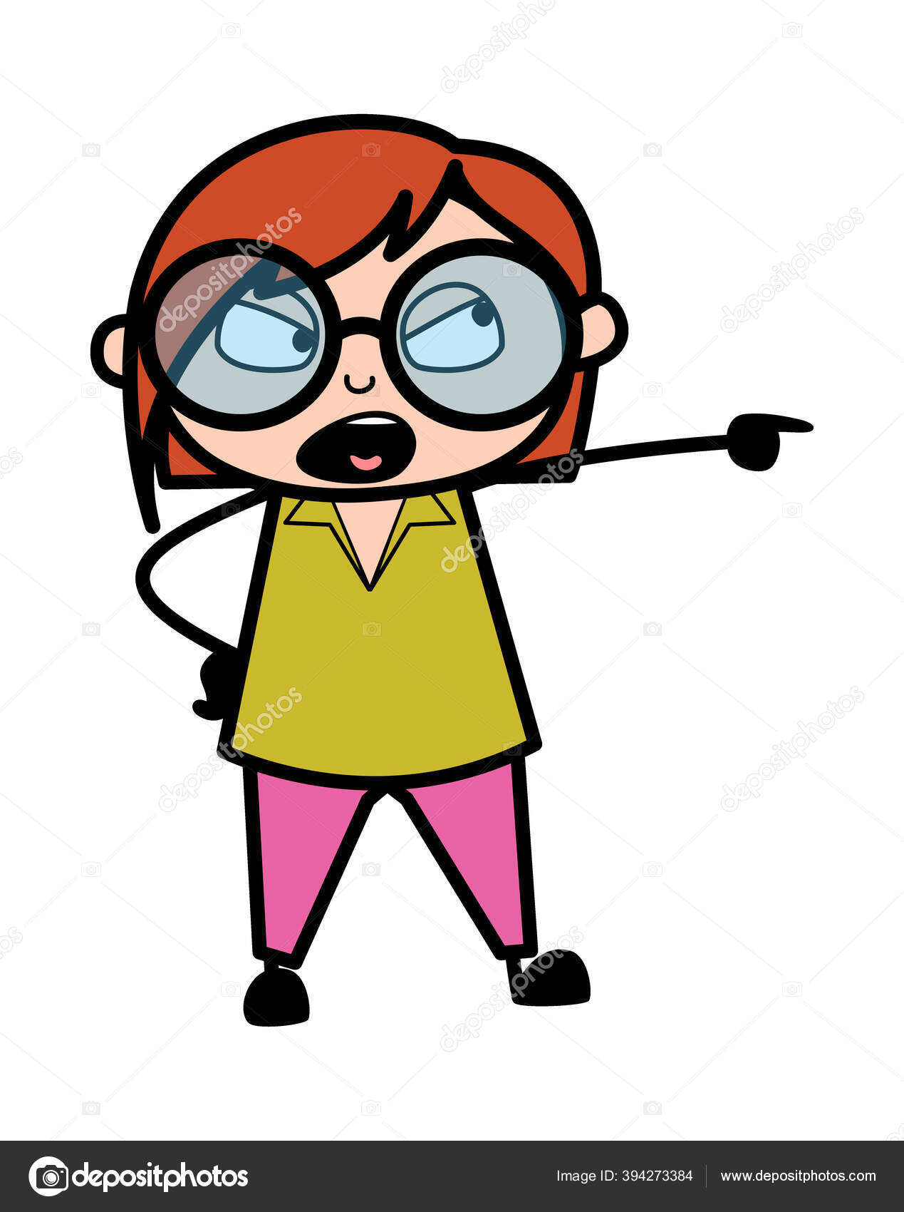 Angry Cartoon Teacher Shouting Stock Vector by ©lineartist 394273384