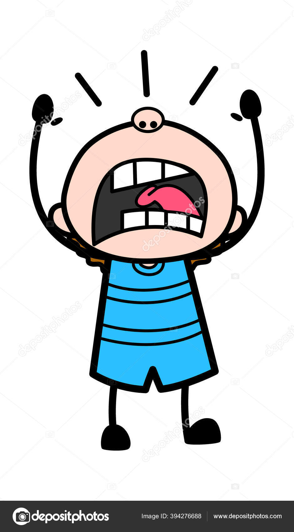 Gritando Niño Ilustración Dibujos Animados Vector de Stock de ...