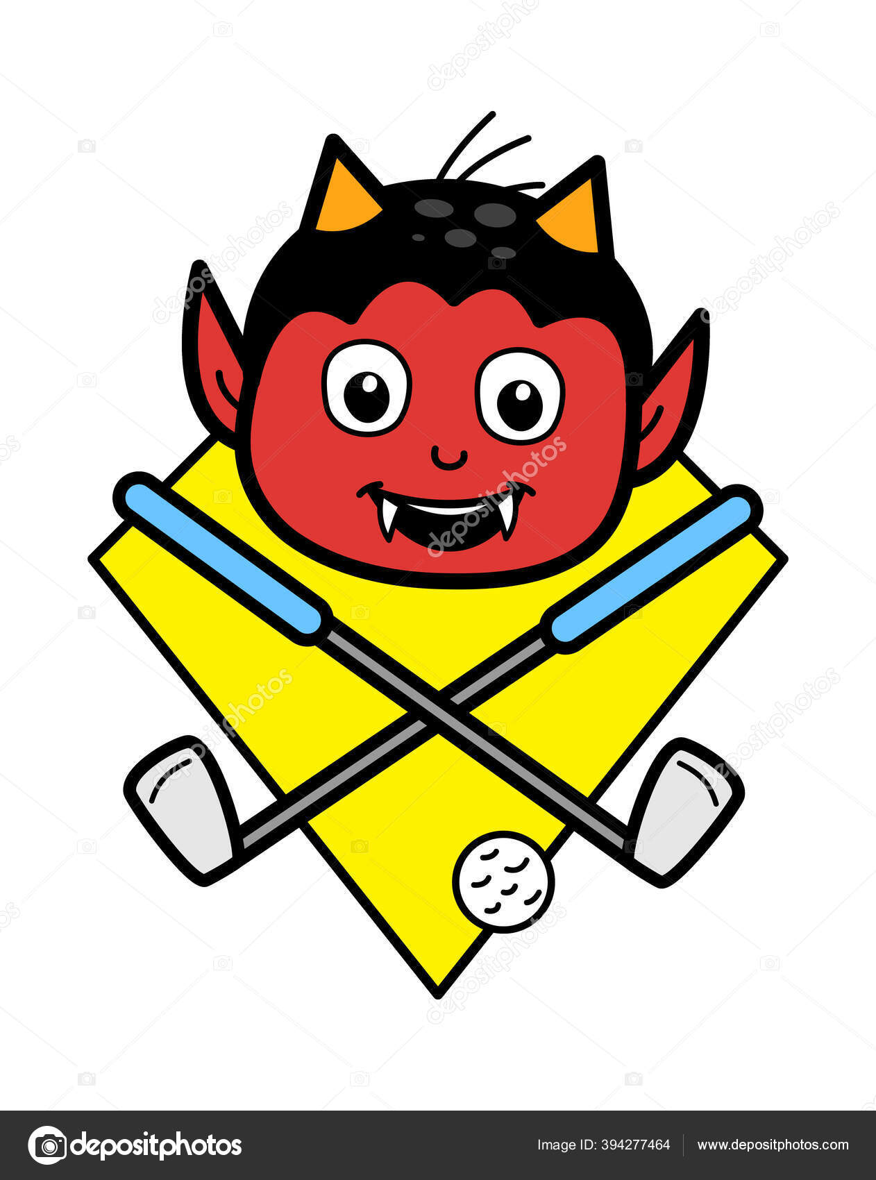 Cartoon Devil Golf Mascot Stock Vector by ©lineartist 394277464