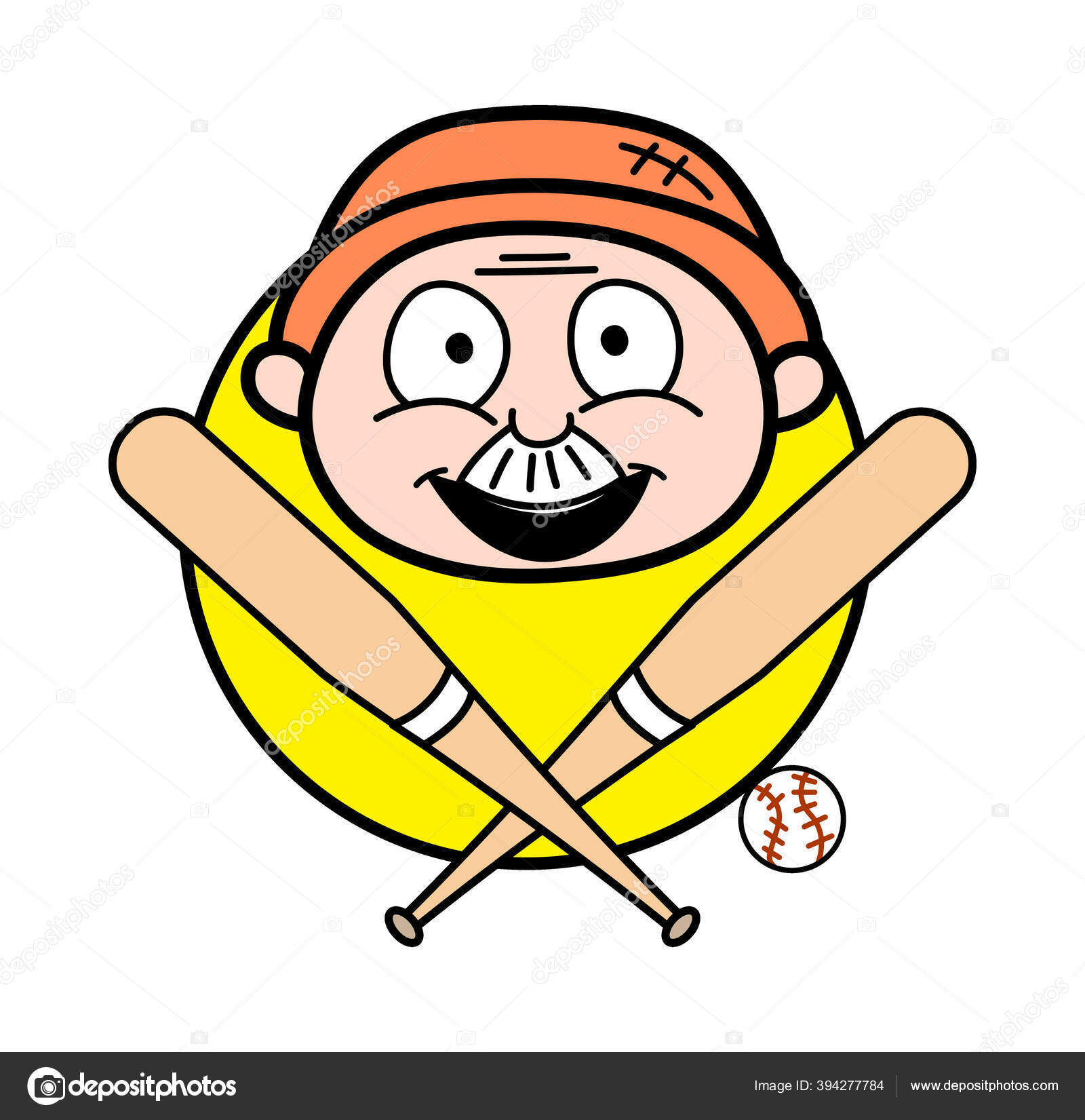 Cartoon Grandpa Baseball Mascot Stock Vector by ©lineartist 394277784