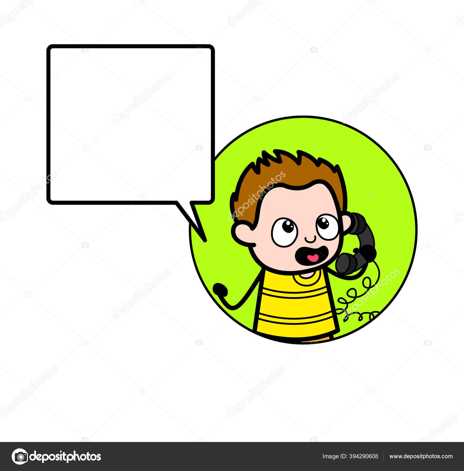 Cartoon Young Boy Calling Cell Phone Stock Vector Image by ©lineartist ...