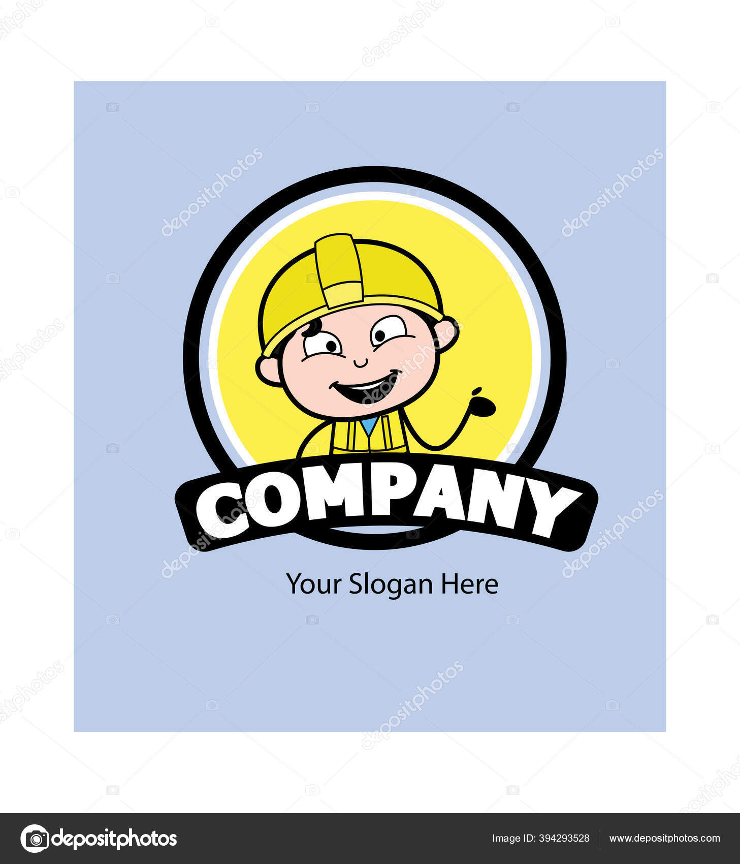 Cartoon Engineer Company Logo Stock Vector by ©lineartist 394293528