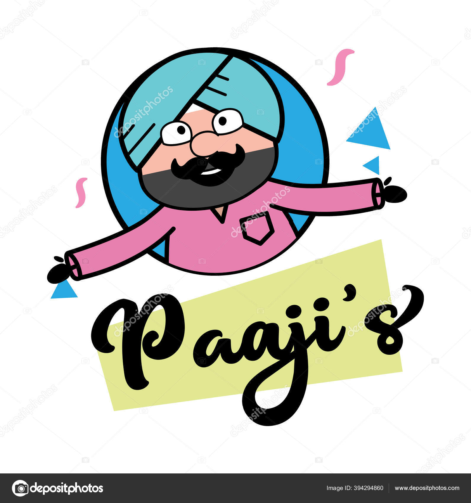 Lindo Logotipo Mascota Sardar Ilustración Vector de stock #394294860 de ...