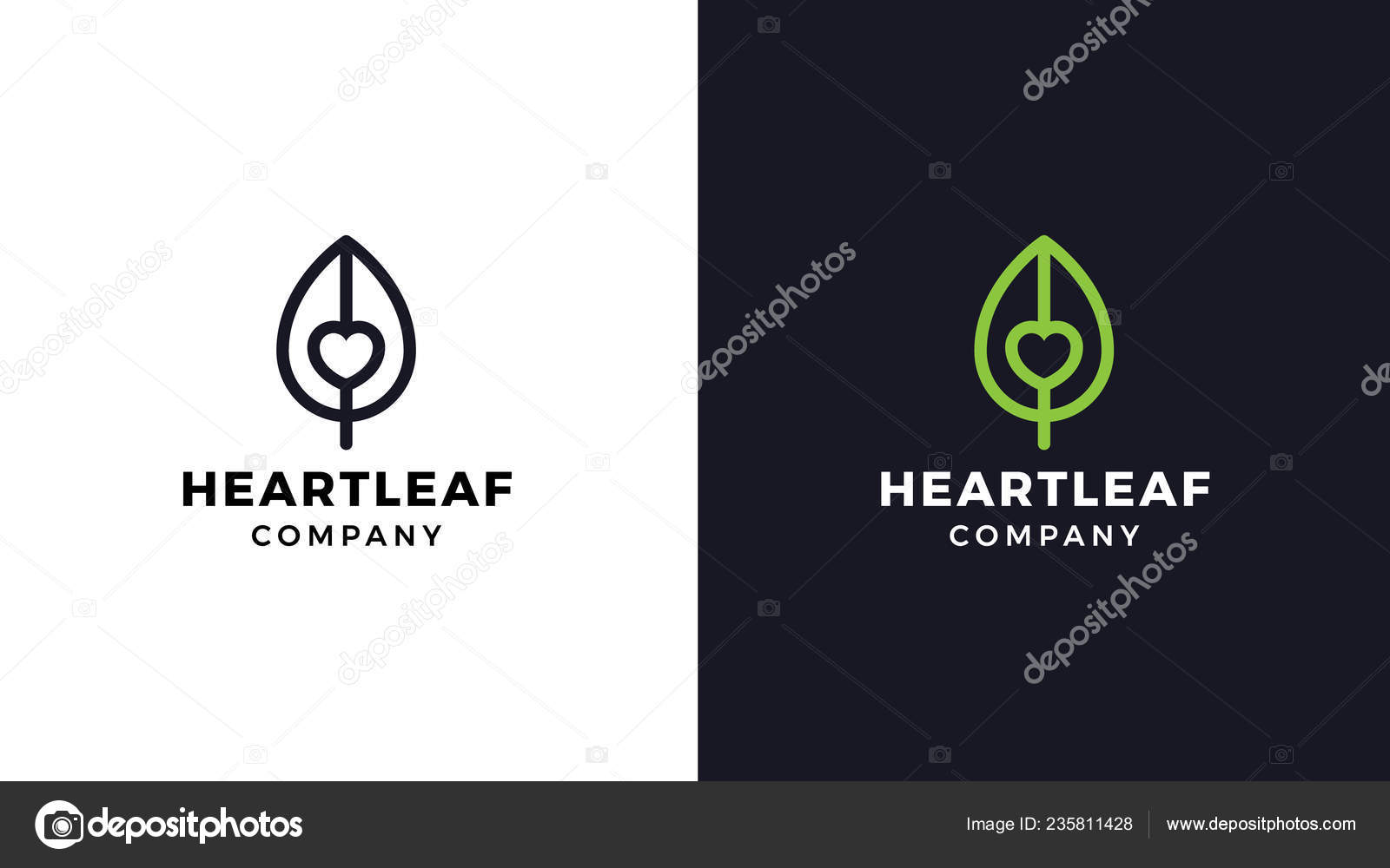 Leaf Logotype template, positive and negative variant, corporate ...