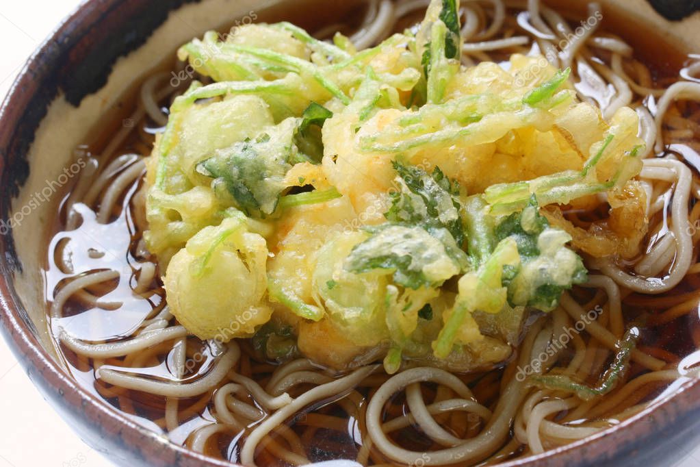 Tensoba, Tempura saba, Kagiage soba, fideos japoneses de trigo ...