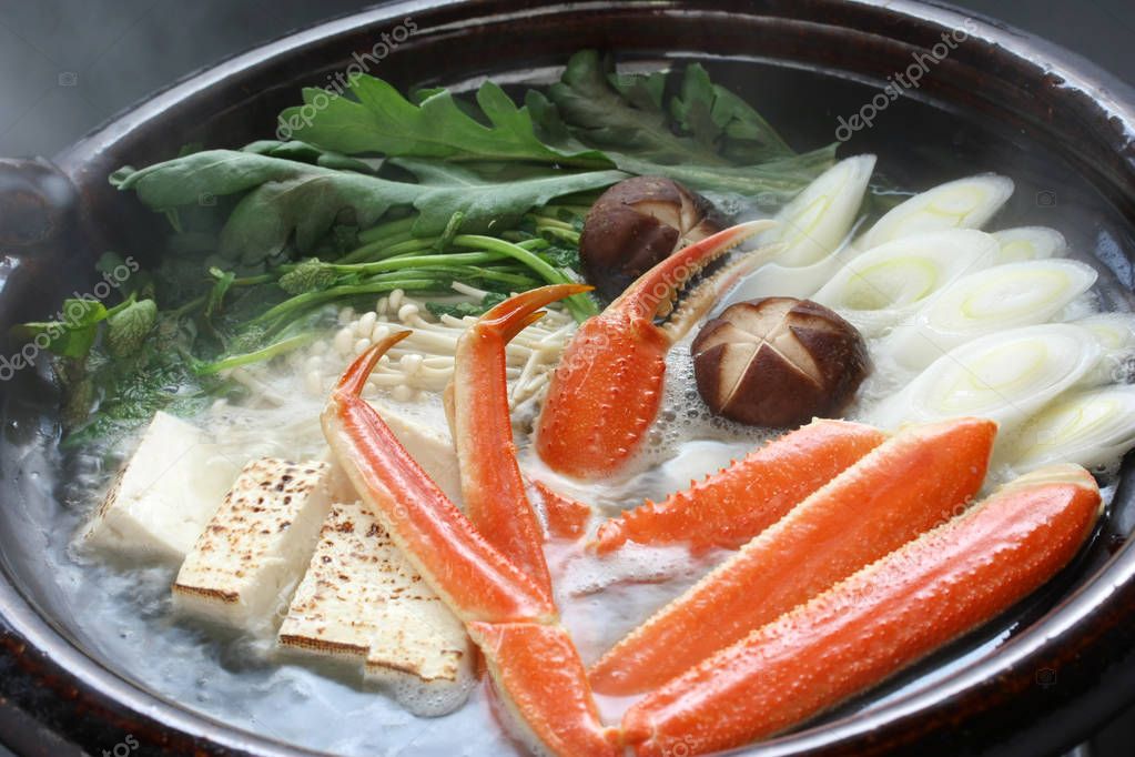 nabemono de cangrejo, kani nabe, plato japonés de olla caliente 2022