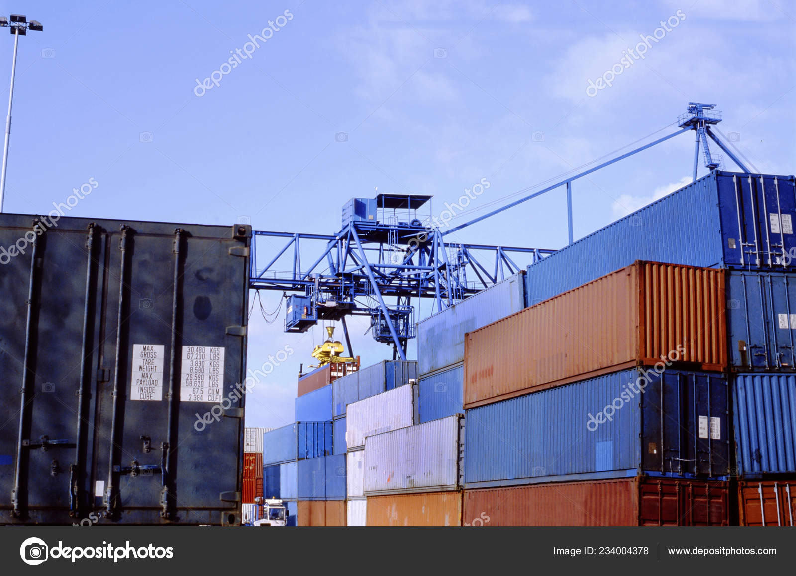 Stacked Shipping Containers Container Terminal Port Rotterdam Sea ...