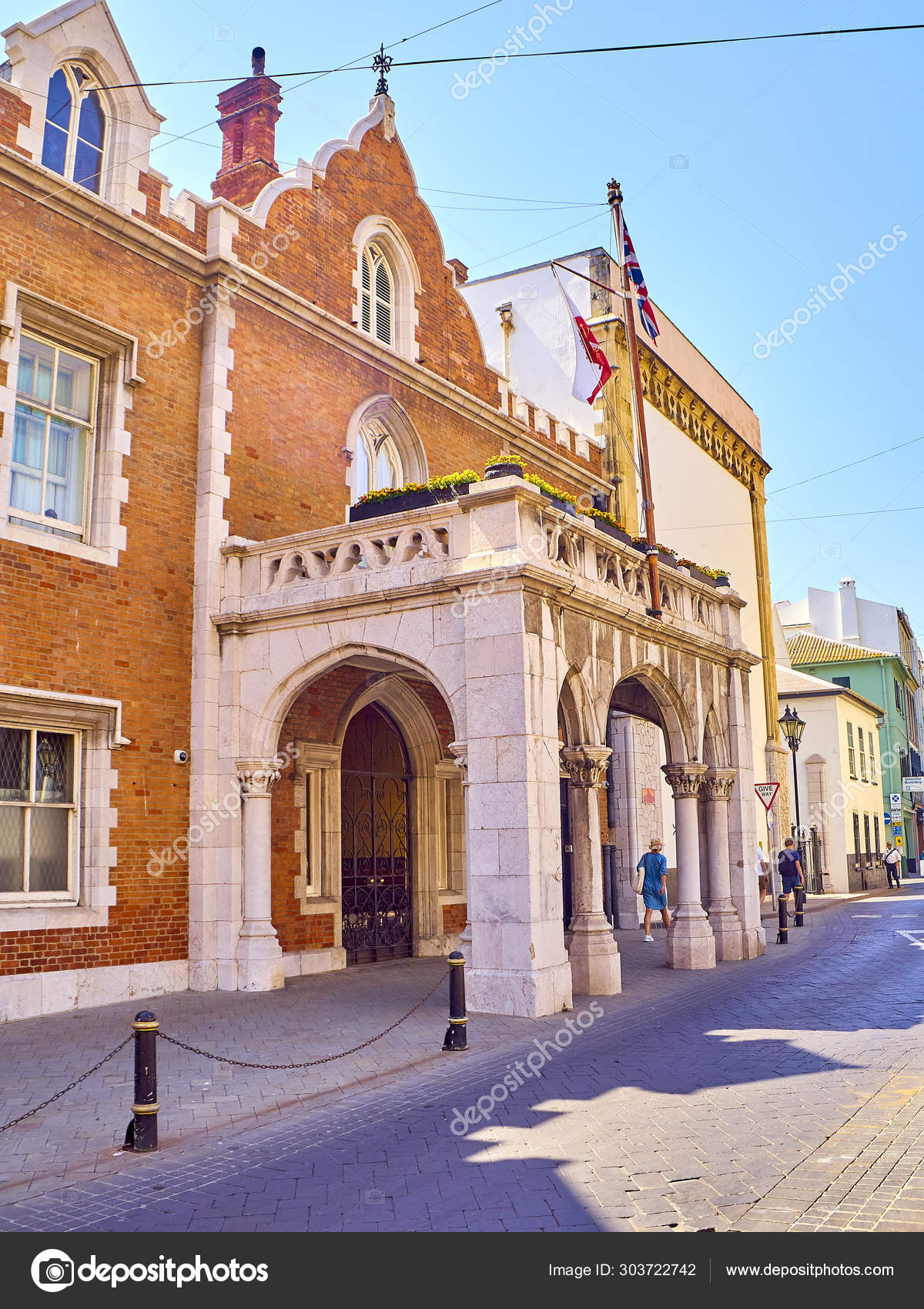 The Convent, Governors Residence. Gibraltar downtown. British Overseas ...