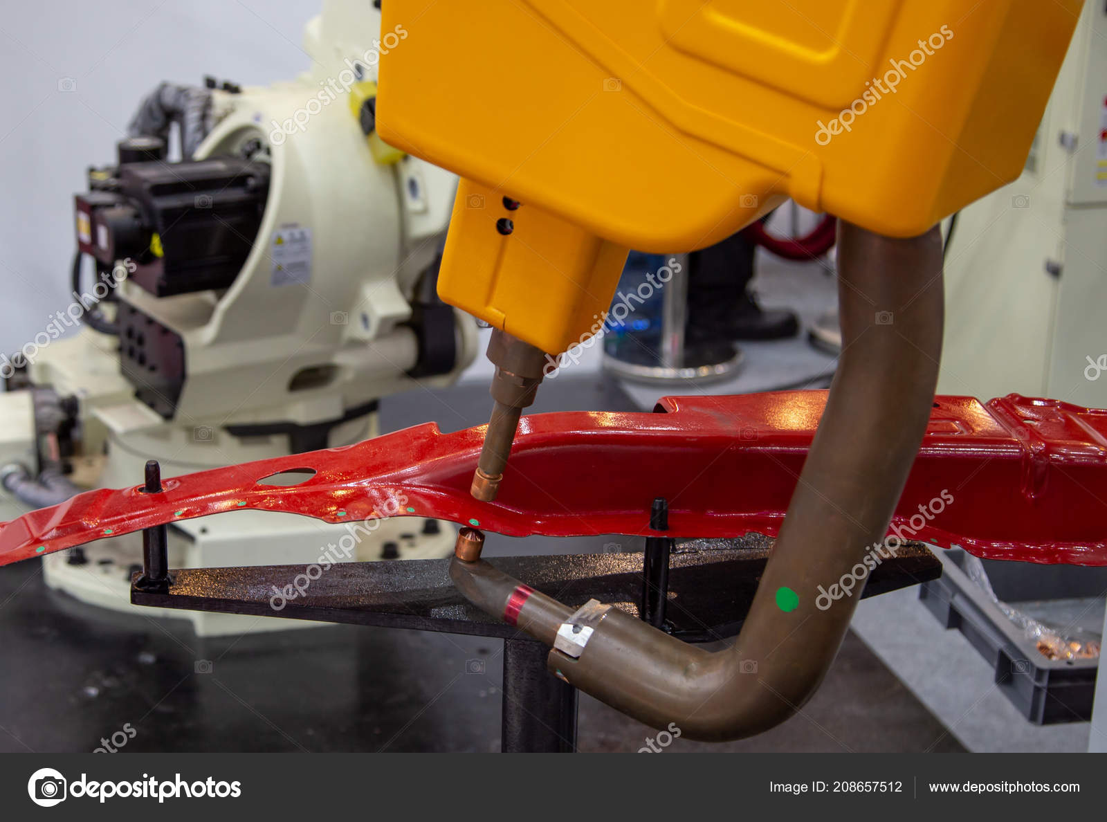 Automated Robotic Arm Spot Welding Automotive Industry Stock Photo by ...