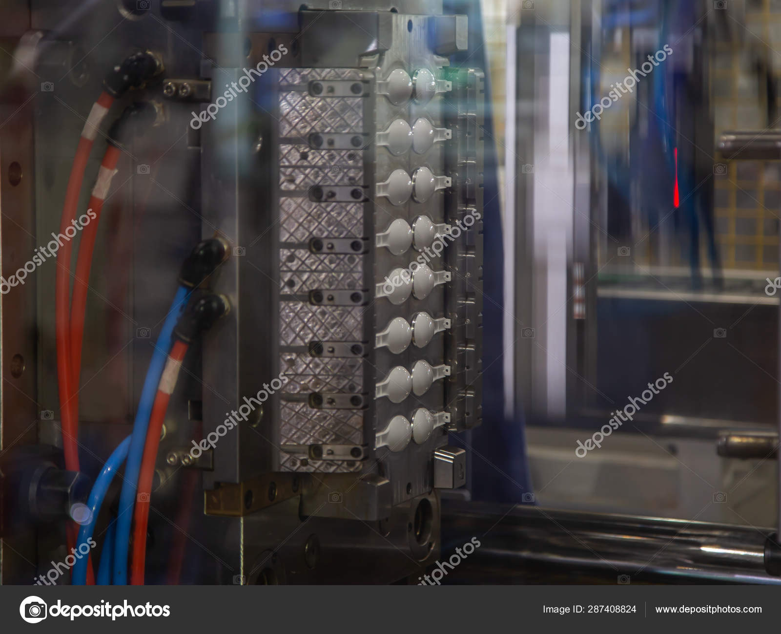 Process of plastic injection molding press machine Stock Photo by ...