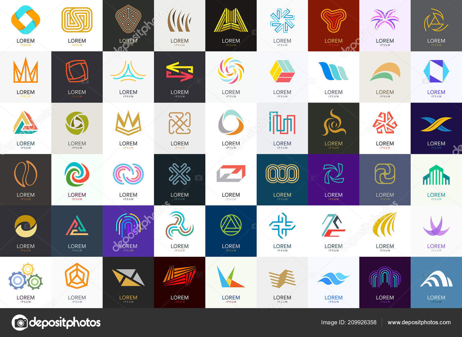 Abstraktní Loga Kolekce Geometrická Abstraktní Loga Stock Vector od ...