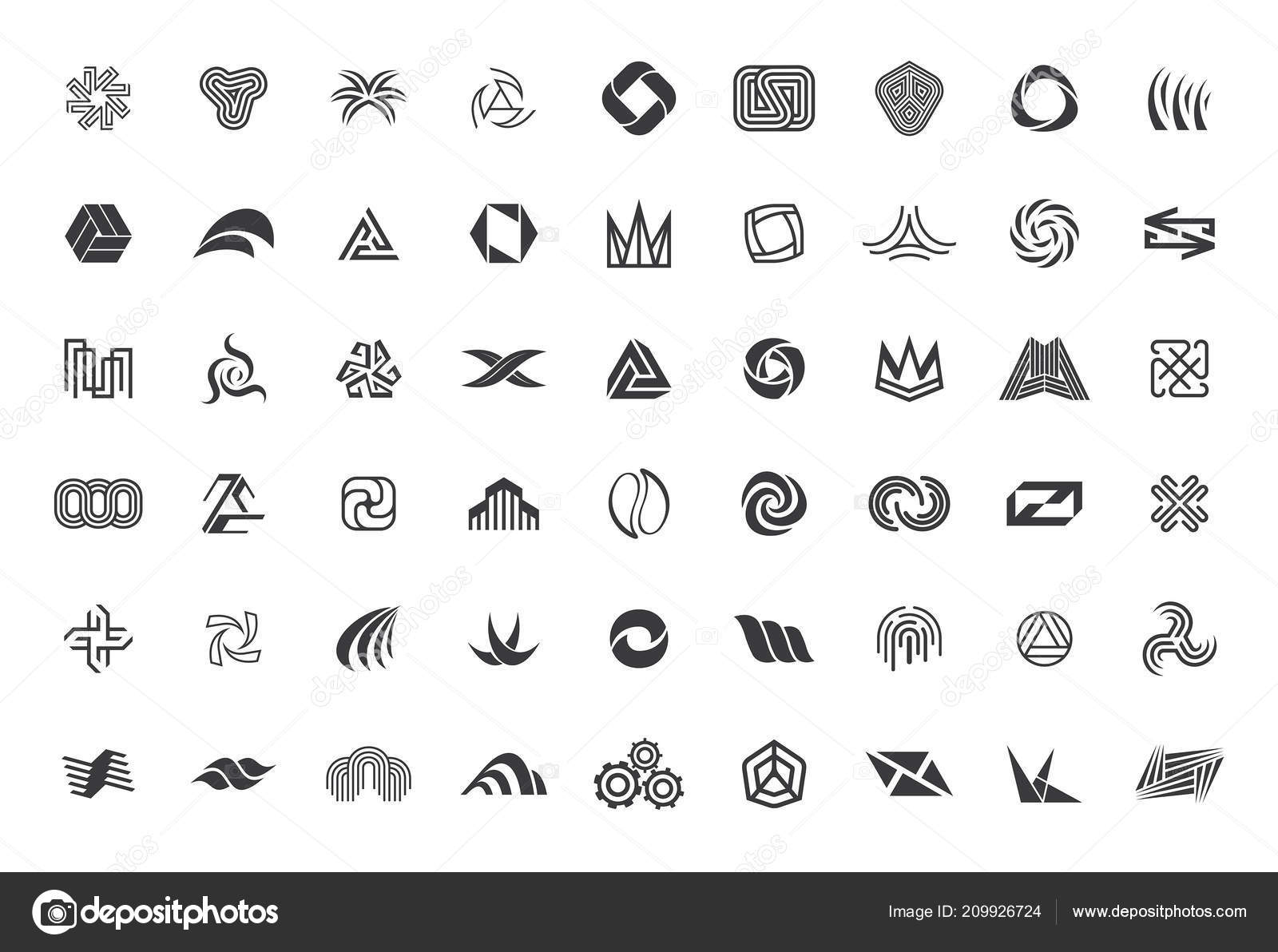 Abstract Logos Collection Isolated White Background Stock Vector by ...