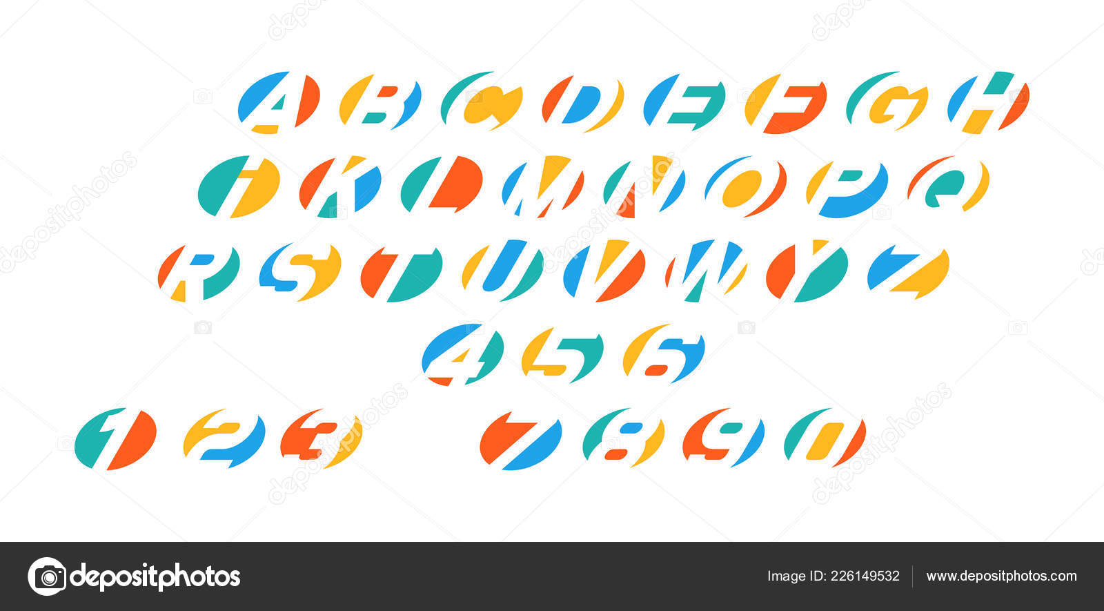 Colorful Font Isolated White Background Stock Vector Image by ...