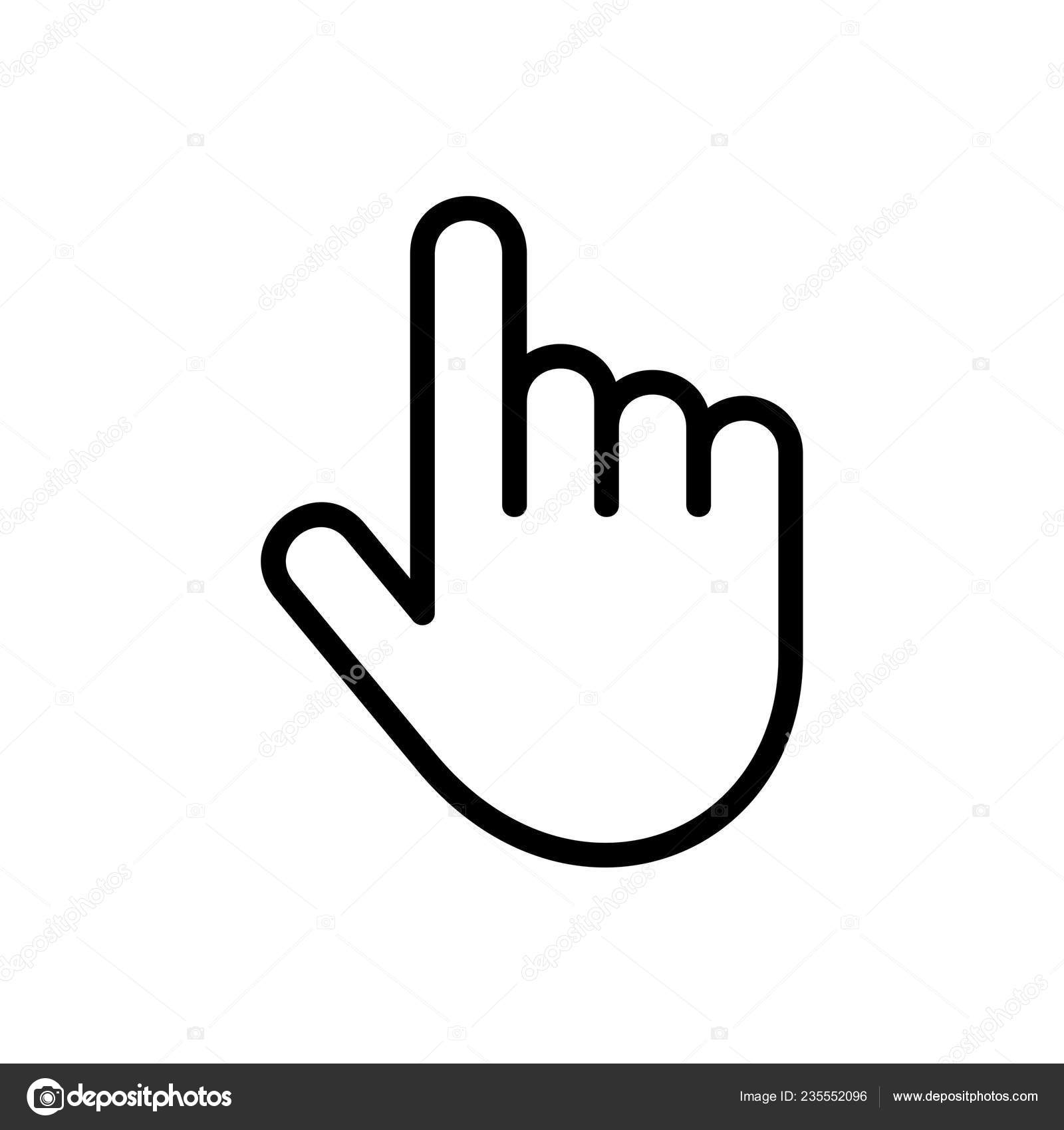 Hand Cursor Icon Isolated White Background Stock Vector Image by ...