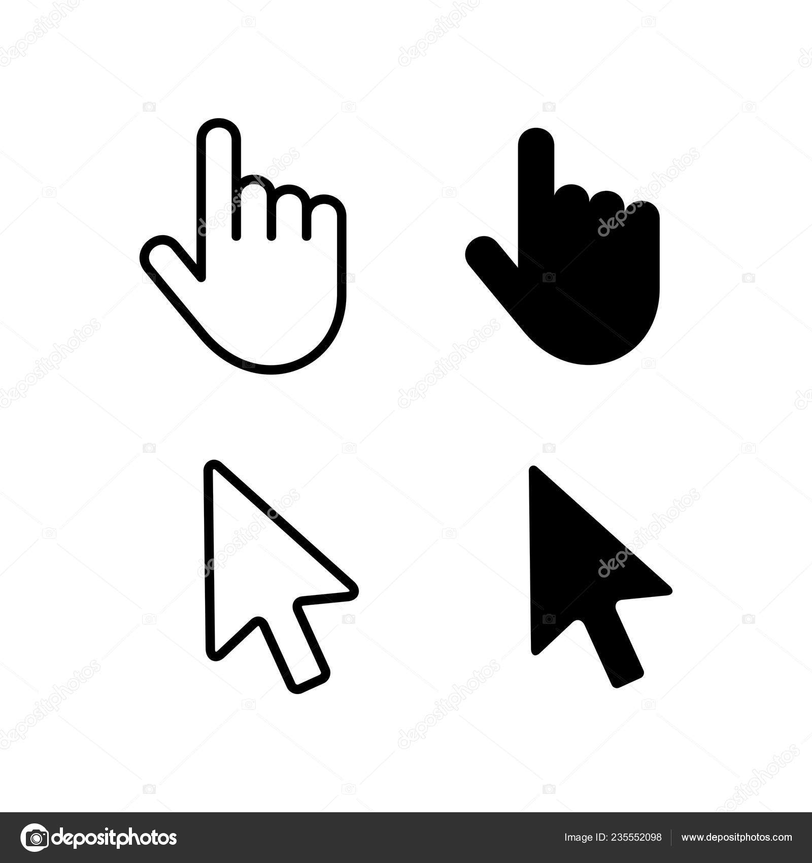 Conjunto Iconos Mano Cursor Cursor Aislado Sobre Fondo Blanco Vector de ...