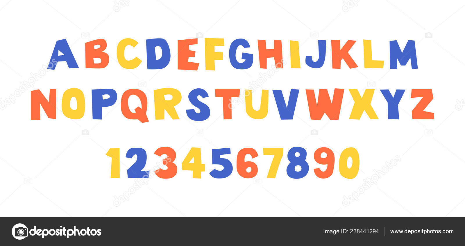 Colorful Comical Font Alphabet Isolated White Background Stock Vector ...