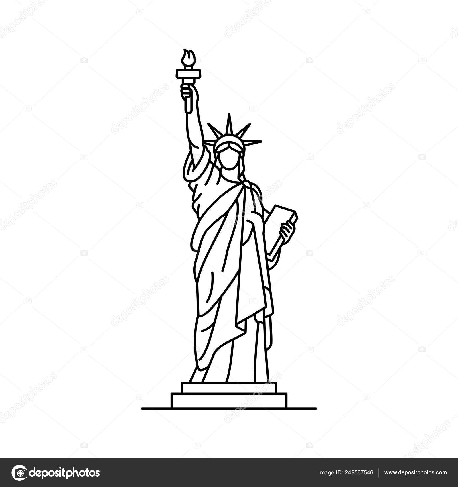 Black And White Statue Of Liberty Logo The Statue Of Liberty: Symbol