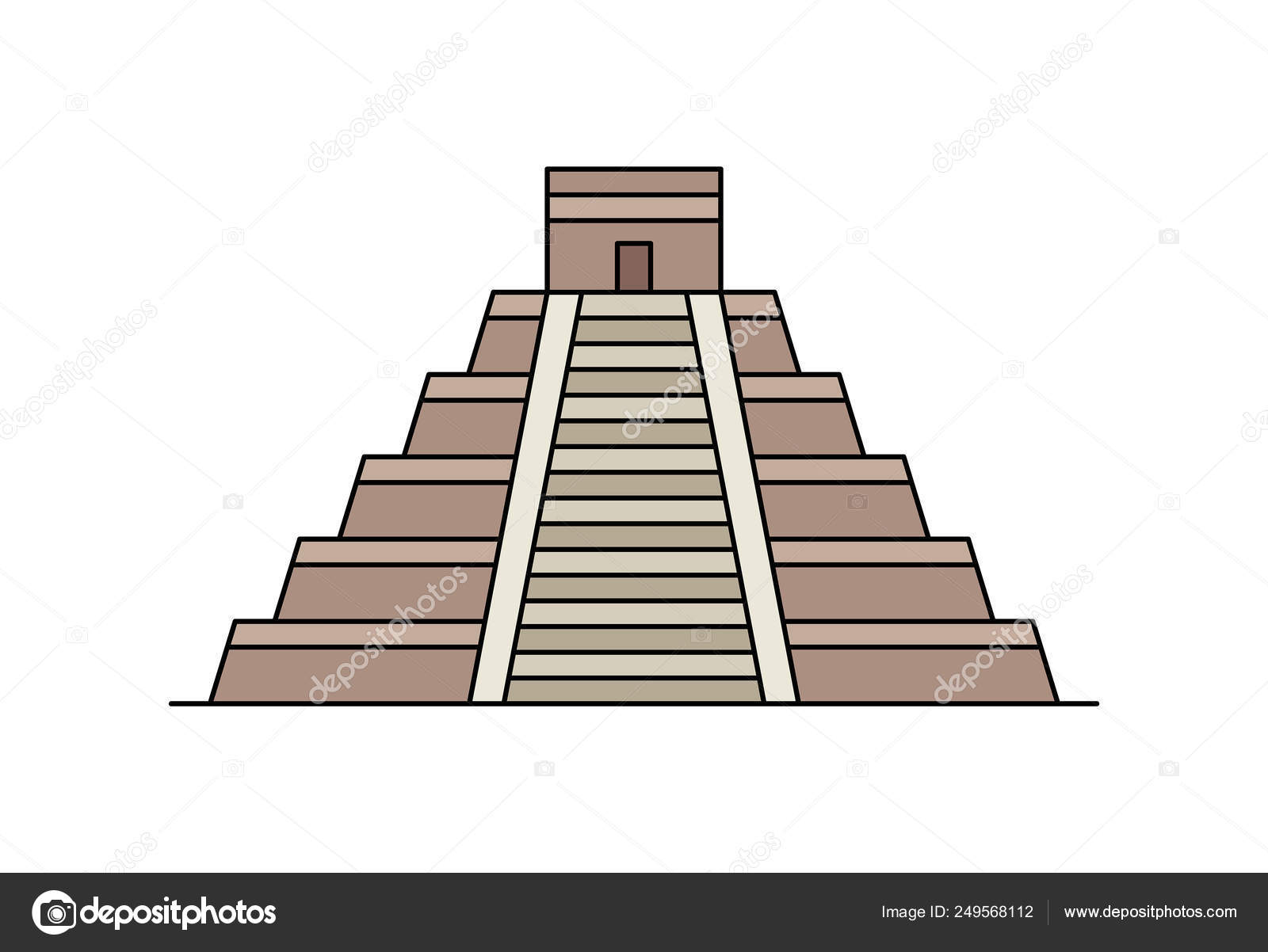 Icono Pirámide Maya Aislado Sobre Fondo Blanco Vector de stock ...