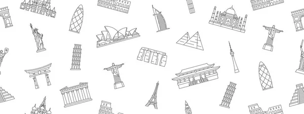 World Monuments Icons Isolated White Background Stock Illustration by ...