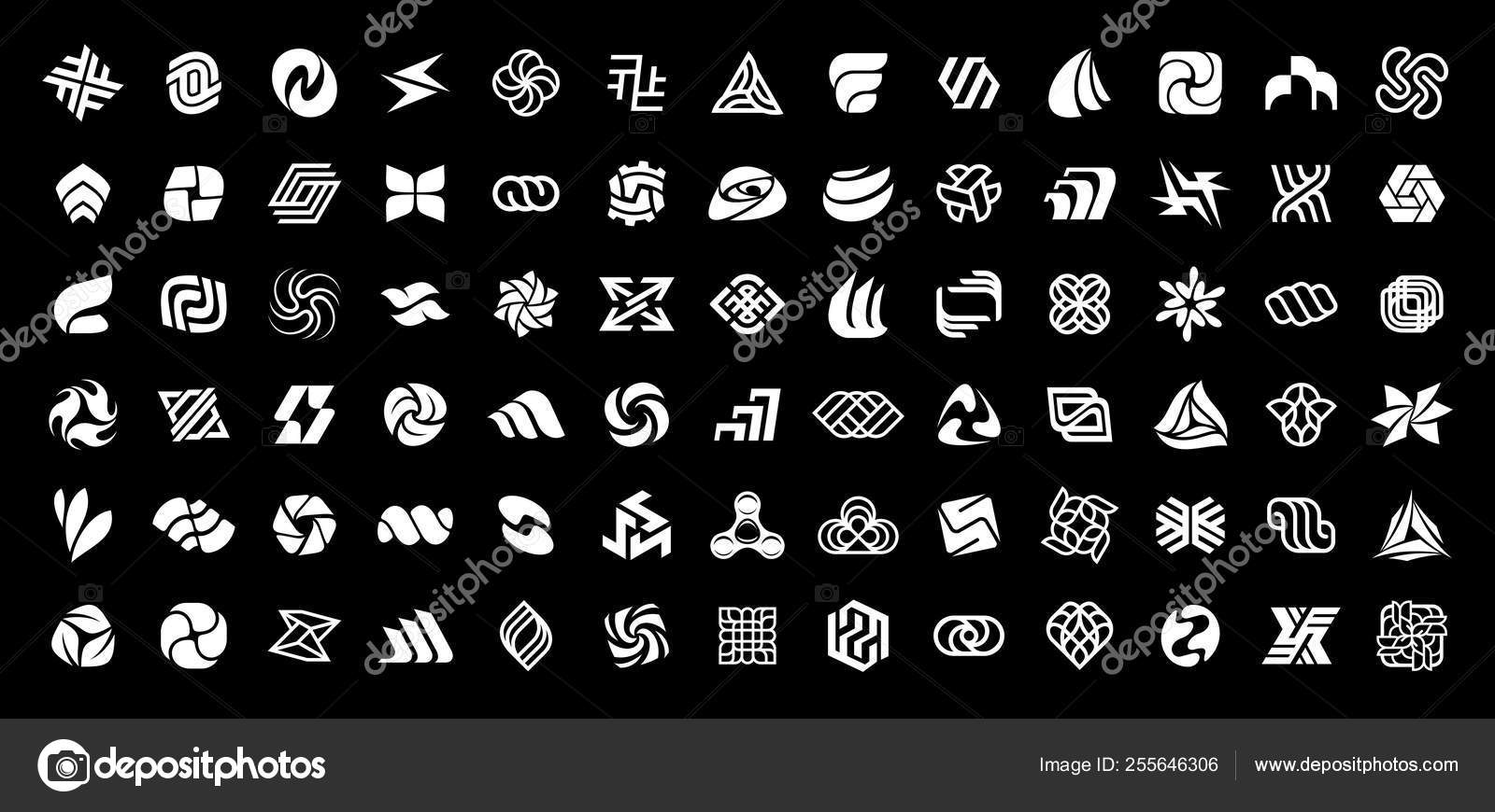 Colección Logos Abstractos Logos Abstractos Geométricos Aislado Sobre ...